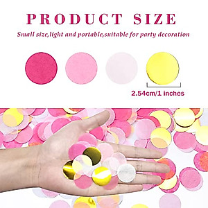 VCOSTORE Tissue Paper Confetti Circles - Round Confetti Dots，Large Table Confetti for Wedding Birthday Party Decoration and Gift Box decoration, 5000 pieces -Pink & Gold Mix Confetti,
