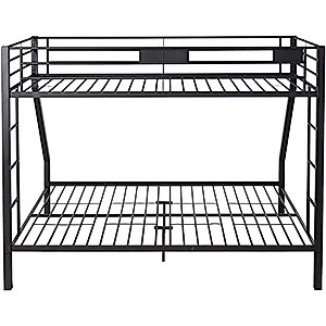 MAANYS Reinforced Version and Stronger Heavy Duty Metal Steel Queen Bunk Bed with Enhanced Ladder and Legs, Thickened Safer Bunk Queen Bed Bunk Bed Frame (Easier Assembly) (Twin XL Over Queen)