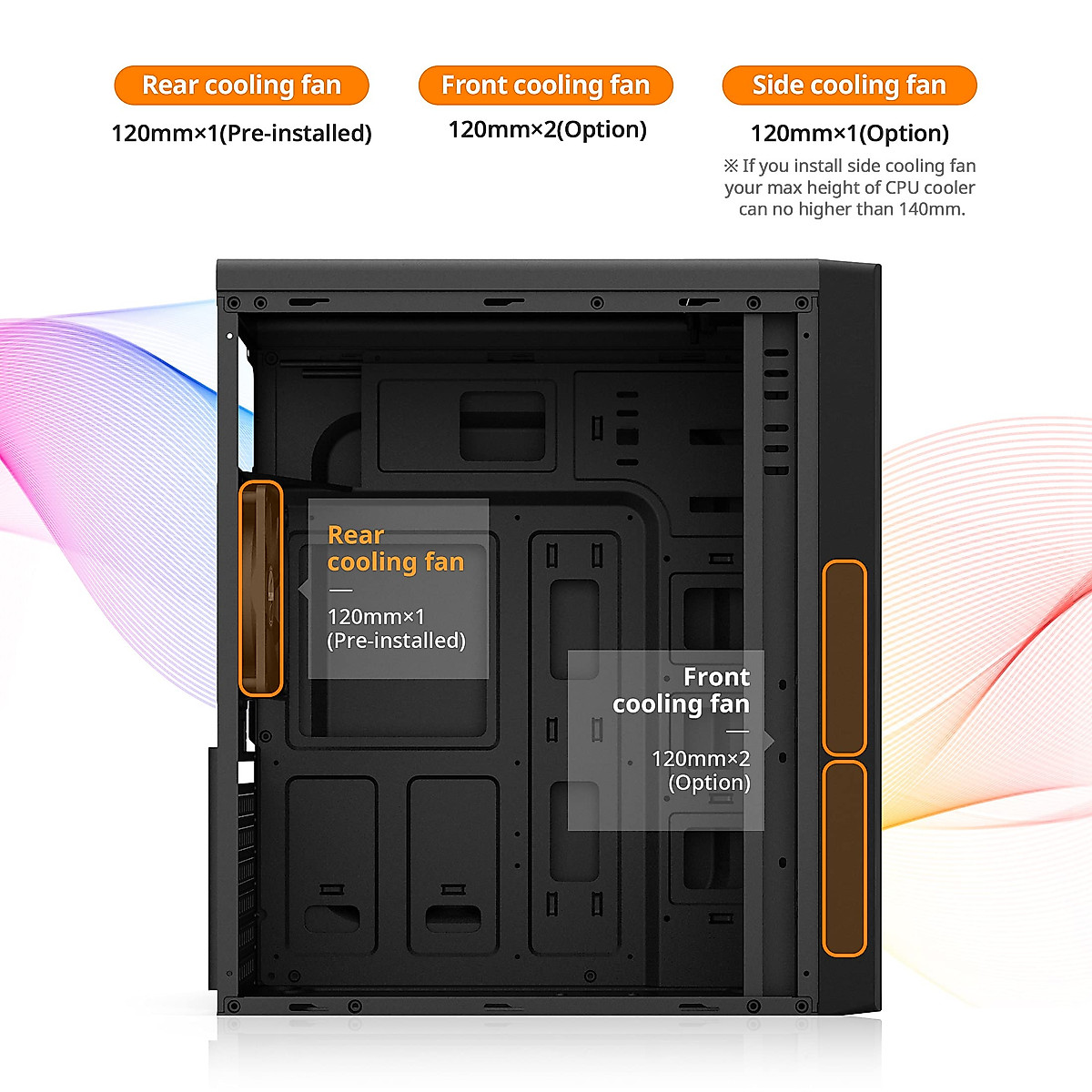 Zalman T6 ATX Mid Tower Computer PC Case, Pre-Installed 120mm Fan, 5.25 ODD, USB 3.0, Patterned Mesh Design, mATX ITX for Gaming Workstation, Black