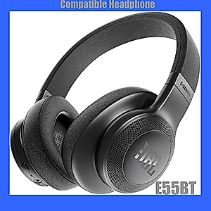 JULONGCR E55BT Earpads Replacement Ear Pads Cushion Cups Muffs Foam Pillow Parts Cover Compatible with JBL E55BT Over-Ear Headphones (Black)