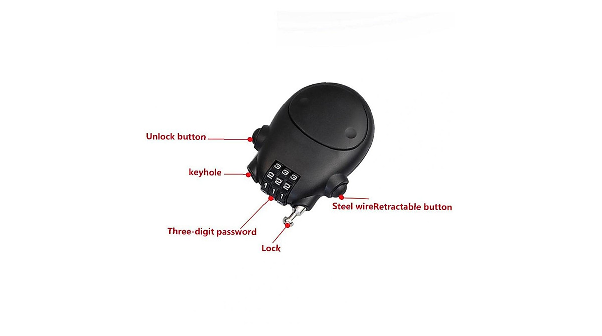 Froiny Mini Retractable Cable Lock - Secure Your Belongings