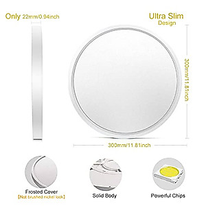 12 Inch 24W Dimmable LED Flush Mount Ceiling Light Fixture with Remote Control, 2800K-6500K Color Changeable, 10%-100% Brightness Adjustable, Flat Modern Round Ceiling Lamp Lights for Bedrooms.etc.