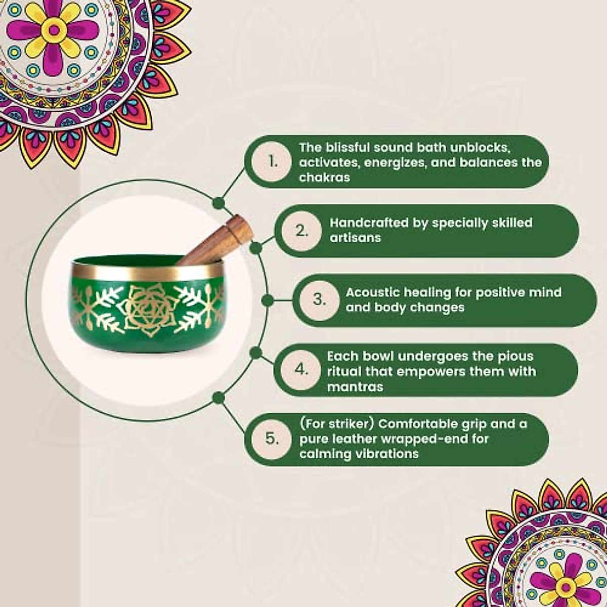 SINGING BOWL (GREEN, 5 IN)