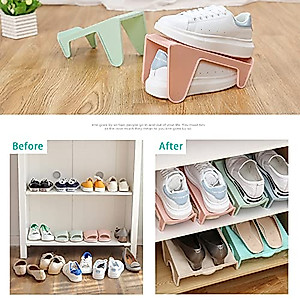 ZXK Shoe Slots Organizer Plastic Shoe Storage Rack Holder Easy Shoe Stacker Closet Organization Space Saver - 10 Pack(S)- 5 Pack(L)