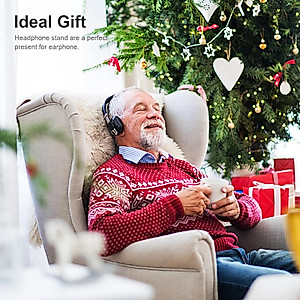 MANMUVIMO Headphone Stand, Desktop Headset Holder Heavy Base Desk Earphone Stand Aluminum Gaming Headset Hanger Rack for AirPods Max, AirPods, AirPods Pro, Sony, Beats, Bose, Razer and More(Blue)