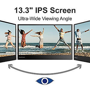 PEPPER JOBS Portable Touchscreen Monitor, XtendTouch 13.3 Inch FHD 1080P Display with Multi-Touch, Smart Cover, Dual Speakers, Compatible with Laptop/Switch/PS4/PS5(USB-C,Mini-HDMI,13.3",No Battery)