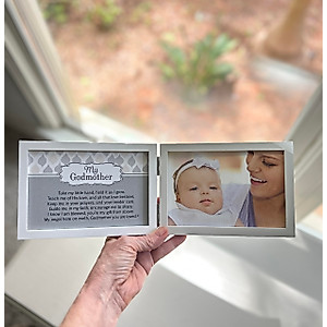 My Godmother, You Are Loved Poem White Double Hinged 4 x 6 Photo Frame with Ribbon