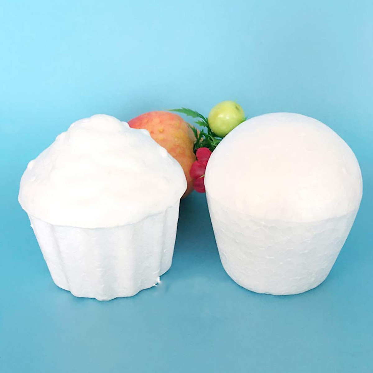 12pcs Foam Cupcake Polystyrene Foam Cake Model Styrofoam Modelling Mould DIY Foam Mold for Crafts Flower Wedding Christmas Party Decoration 7.8cm 7.5cm