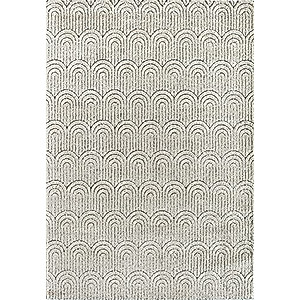CosmoLiving by Cosmopolitan Chanai CN40A Sandstone Geometric Contemporary Area Rug, 6'0"x9'0"