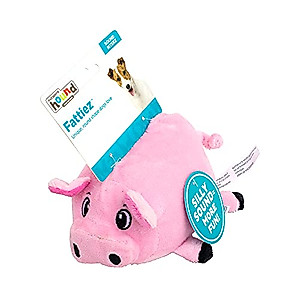 Outward Hound Fattiez Pig Plush Squeaky Dog Toy, Small