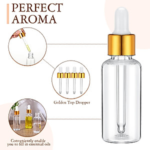 SiliFine 48 Pack 1 oz Dropper Bottle, Plastic Bottles Empty with 4 Funnels, 4 Long Pipettes, 40 Labels, 30 ml Eye Dropper Bottles for Essential, Cuticle, Body Oils, Tincture (Clear)