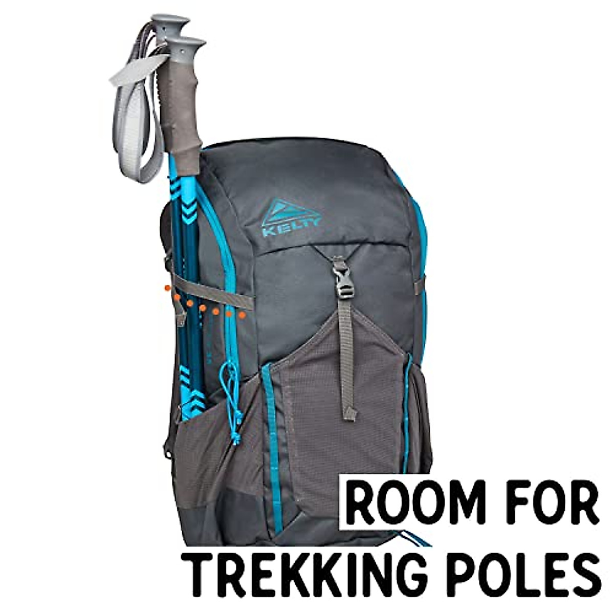 Kelty Asher Day Hiking Pack, 18-85 Liter Capacity, Hiking, Backpacking, Travel Pack, Internal Frame 2023 Model (35L Beluga)