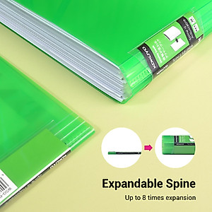 Kokuyo 40-Pocket Binder with Plastic Sleeves 8.5"x11" (Orange), A4 and US Letter Expandable Art Portfolio Folder with Clear Sheet Protectors. 80 Pages of Presentation Display Book. (RA-N40YR)