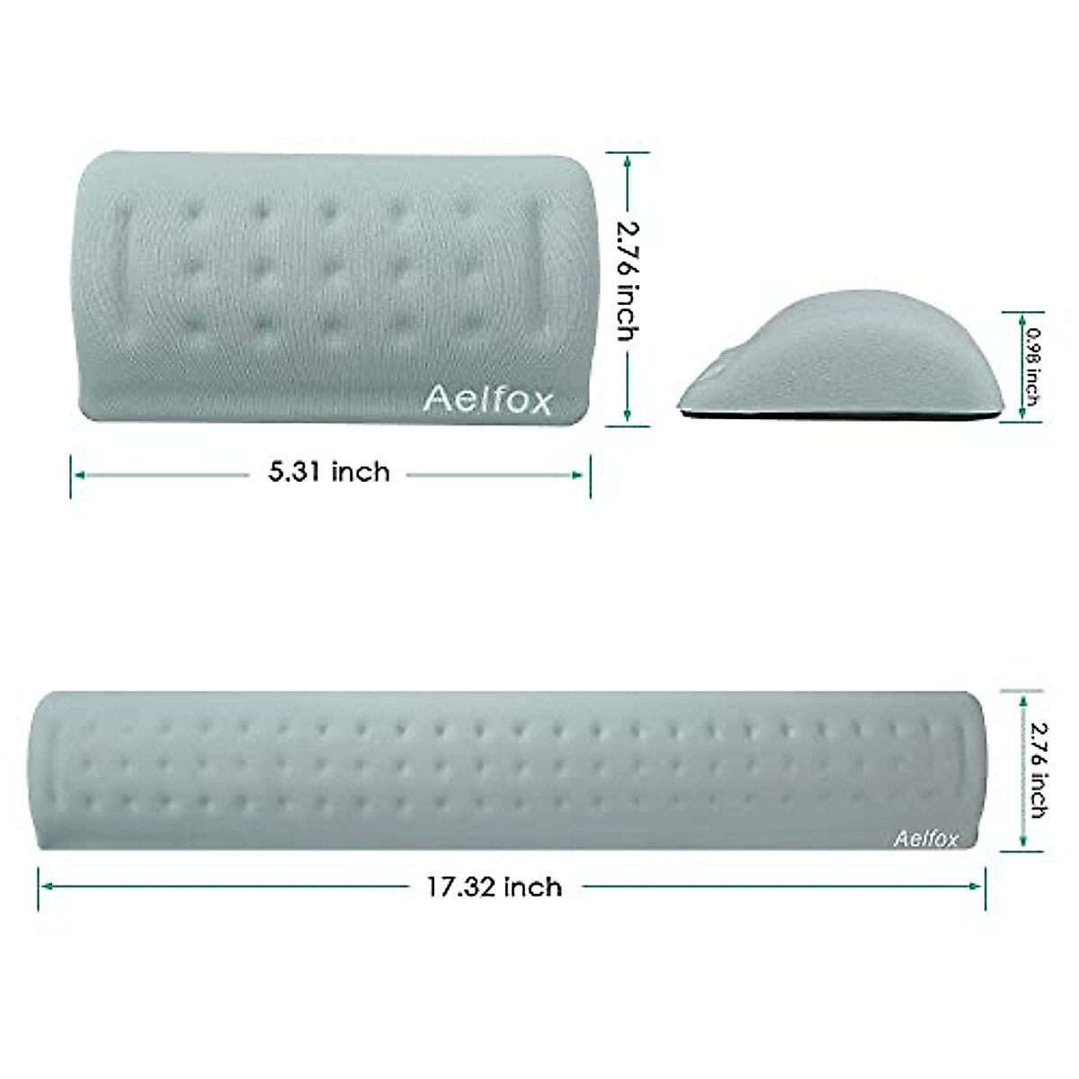 Aelfox Memory Foam Keyboard Wrist Rest&Mouse Wrist Rest, Ergonomic Design Wrist Pad for Computer Keyboard Laptop Wrist Support, Arm Rest for Desk Accessories in Home Office School(Black)