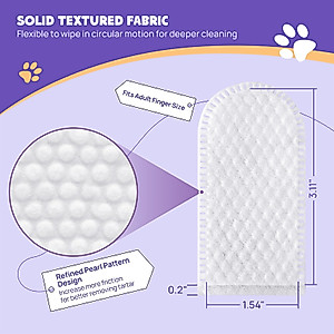 HICC PET Teeth Cleaning Wipes for Dogs & Cats, Remove Bad Breath by Removing Plaque and Tartar Buildup, Disposable Dog Finger Toothbrush Gentle Pet Dental Care Wipes, 50 Counts, (Mint Scent)