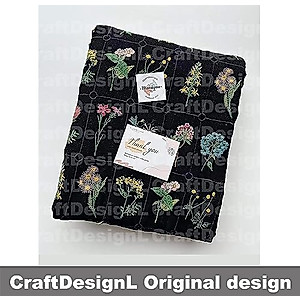 CraftDesignL Linen Daisy Embroiderd Cotton Fabric,Floral Embroidered Fabric,Daisy Fabric,Embroidered Fabric,Dress Fabric,Designer Fabric,Fabric by Yard (Black)