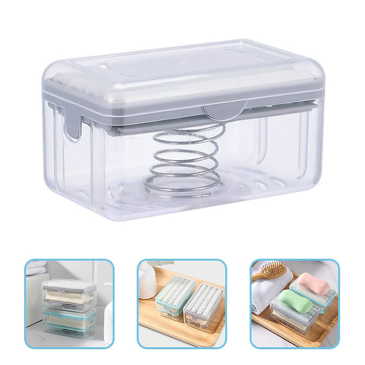 iplusmile Box Soap Box Foaming Soap Dispenser Laundry Soap Dispenser Dish Soap Dispenser Soap Bar Holder Soap Dish Kitchen Soap Dispenser Bar Soap Travel Plastic Makeup Household