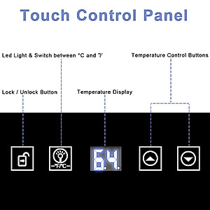 ROVSUN 34 Bottle Wine Cooler Refrigerator, Compressor Wine Fridge Chiller with Digital Temperature Display, Freestanding Single Zone Beverage Refrigerator for Red/White Wines Beer Soda