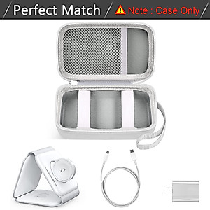 Travel Case for UCOMX for Nano/for Iseyyox/for LISEN/for RTOPS 3 in 1 Wireless Charger, Foldable Magnetic Charging Station Storage Holder Bag for Fast Charge Pad Cable and Adapter, White-Box Only