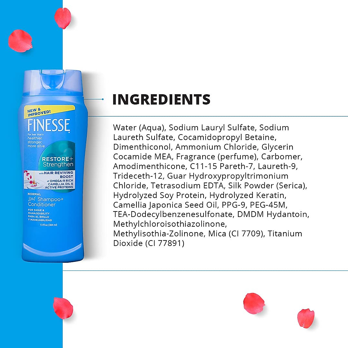 FINESSE Self Adjusting 2 in 1 Texture Enhancing Shampoo and Unisex Conditioner, 13 Ounce (I0025928)