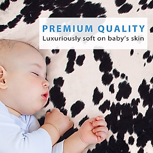 Glenna Jean Premium Western Cowboy Changing Pad Cover Stylish Ultra Soft Faux Black Cowhide for Boys Girls