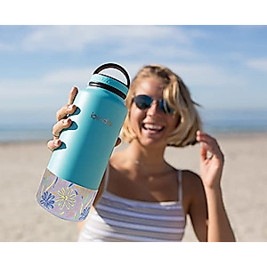 Protective Silicone Sleeve Boot 32oz 40oz for Hydro Flask, Wide Mouth Water Bottle Boot Bottom Base for YETI, Simple Modern,Takeya,MIRA and Flask Rubber Boot BPA Free, Not for Stanley Tumbler(Black)
