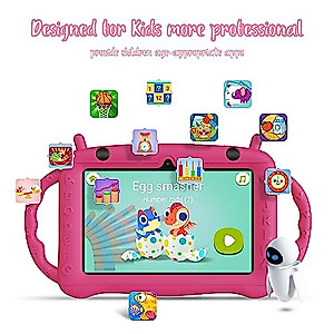 Kids Tablets 7in Android 11 Tablet for Kids Age 3-12,Quad Core 2GB RAM 32GB ROM Toddler Tablet with Shock-proof Case,Parental Control, Pre-installed Kids Educational APP,HD Screen,Dual Camera(Red)