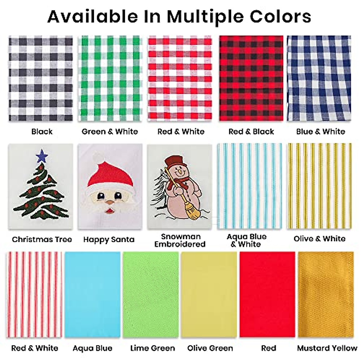 Cotton Carnival Dinner Napkins, Made with Pure Cotton, Christmas Tree Embroidered of Size 43Cm X 43Cm, Set of 6 Napkins Soft and Comfortable - Durable Quality