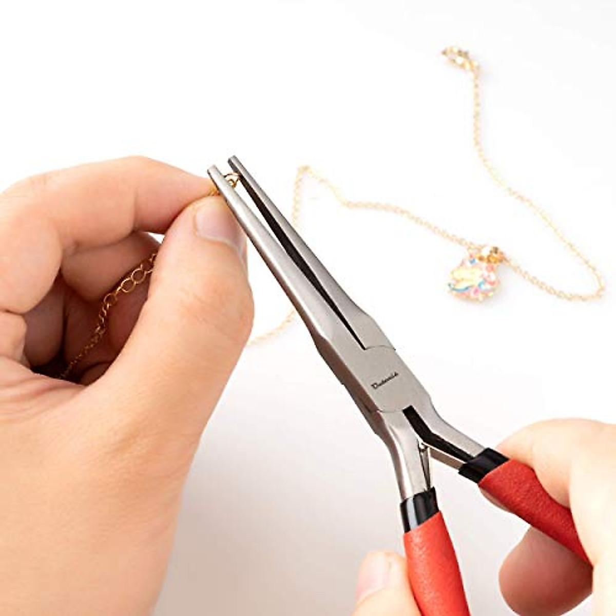 Outeels Needle Nose Pliers 6 Inch - Precision Pliers with Extra Long Tapering and Non-Serrated Jaws for Jewelry Making, Bending Wire and Small Object Gripping - Pack 1