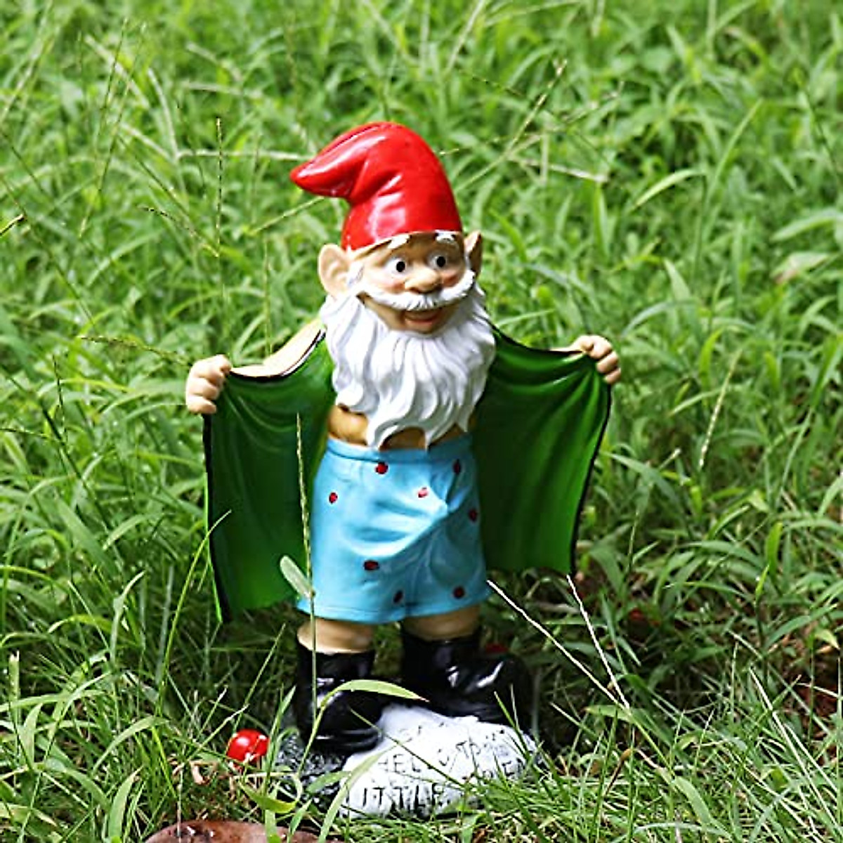 Tirifer 8.3inch/21cm Big Size Garden Gnome, Polyresin Outdoor Sculpture Gnome Statue Garden Figurine Art Garden Decoration for Lawn Yard Balcony Porch Patio