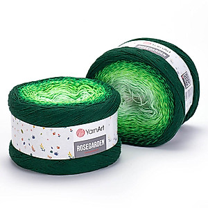 Yarn Art Flowers Rosegarden 100% Cotton 250gr 8.80 oz 1094yds Multicolor Cotton Yarn Rainbow Crochet Yarn Spring Summer (319)