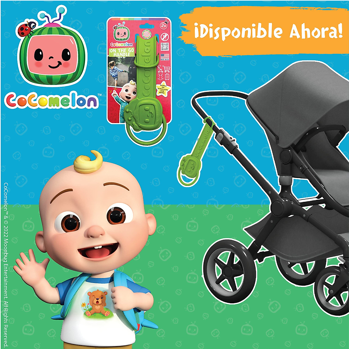 Tagalong Cocomelon Stroller Accessory for Child Safety | Toddler Must Have to Keep Kids Close | Toddler Travel Accessory - Links to Strollers, Backpacks, Shopping Carts - Disney Trip Essential
