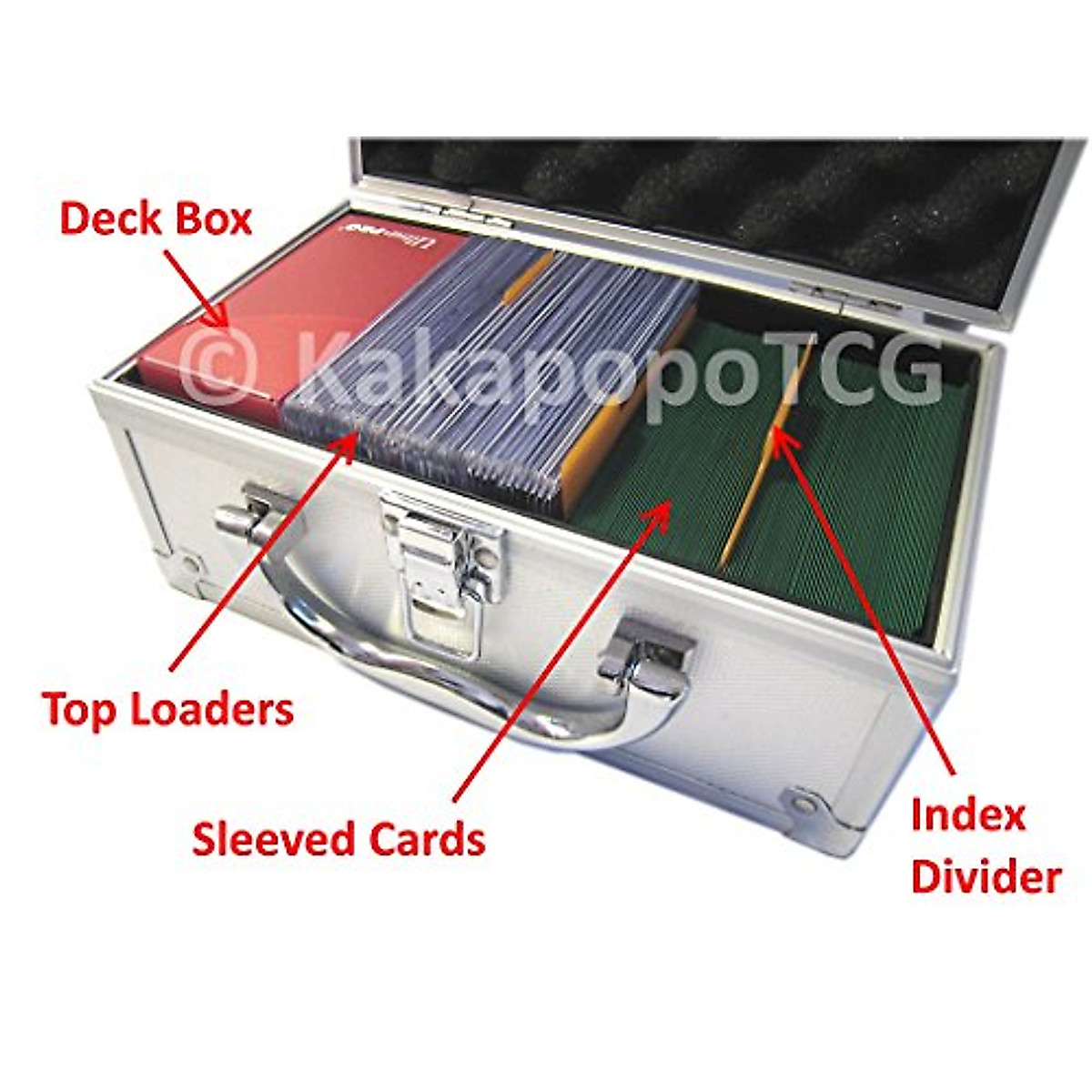 KakapopoTCG D3 Silver Metal Storage Carry Case Cube Trading Cards Deck Box Toploader TCG Protector Sleeve Card Game MTG Magic YGO Commander EDH FaB TCG PTCG