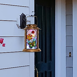 Outdoor Solar Lantern, Solar Hanging Butterfly Lantern, Solar Lanterns Outdoor Waterproof, Red Retro Metal LED Lantern for Outdoor Garden Patio Lawn Decor