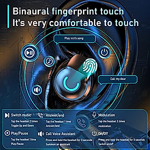 Ganfancp Wireless Earbuds,Bluetooth 5.2 in Ear Headphones,Waterproof Sport Earphones with Display Led Bars Charge Case,Bass Sound Earbuds for Sport,Game,Work