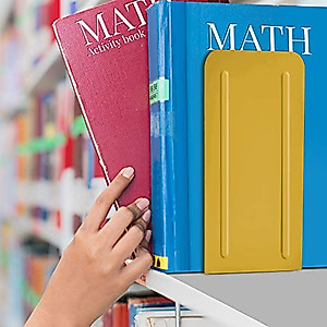Acrimet Jumbo Premium Metal Bookends 9" (Heavy Duty) (Yellow Color) (1 Pair)
