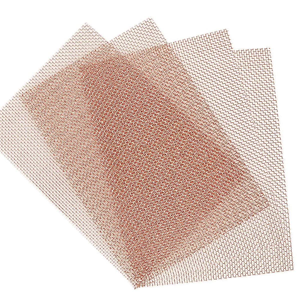 4 Pack 30 Mesh 99.9% Pure Copper Screen Woven Mesh Screen, Copper Mesh Cloth Fine Mesh, 5.9x19.68 Inch