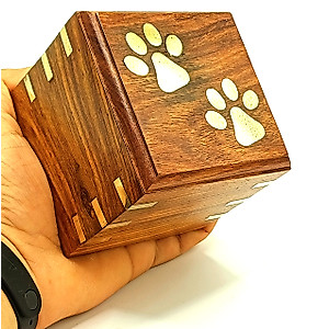 Wooden Urn - Pet Urns for Dogs Ashes, Decorative Wooden Pet Urns for Ashes - Rosewood Cremation Urns for Dogs, Pet Urns for Cats, Wooden Cremation Box