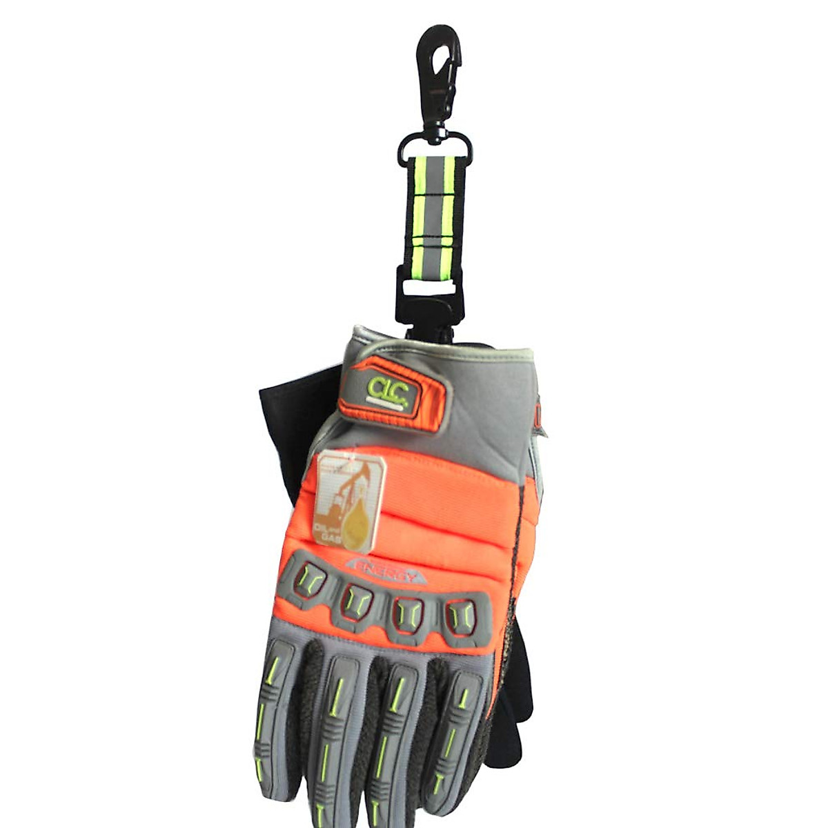 Firefighter Glove Strap | Glove Holder with Glove Leash Swivel Snap Hook,Reflective Hi-Vis Lime for Quick Access All Style Find in Melo Tough (Alligator-Lime color)