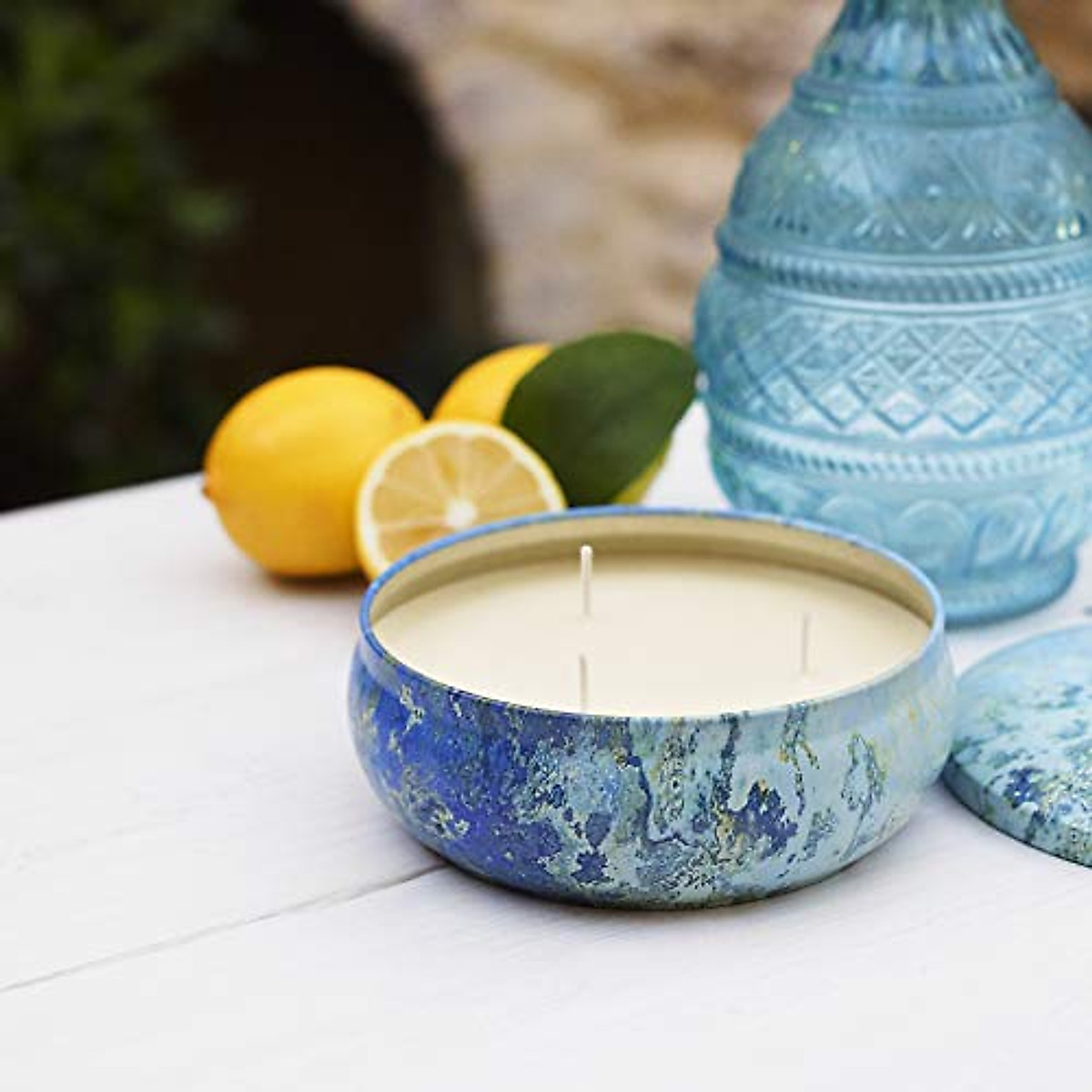 Hunter & Willow Citronella Candle with Lemon Verbena, Natural Soy Wax, 3 Wick, (36oz) Large Triple Pack, for Indoor, Outdoor, Patio and Camping.