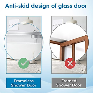 Gjinxi 10 inch Shower Hooks Heavy Duty Drilling-Free Over Door Hooks for Bathroom Shower Towel Hook Frameless Glass Shower Door for Robe Towel (Silver)