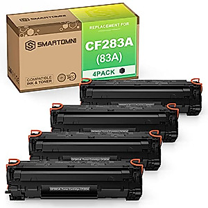 S SMARTOMNI Compatible Toner Cartridge Replacement for HP 83A CF283A (4-Pack,Black), for Use with HP MFP M225dn M225dw M127fw M127fn M201dw M201n M125nw M125a Printer Series