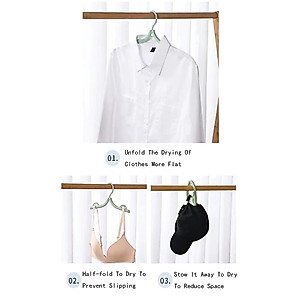 12 Pcs Hangers with 24 Pcs Clips, Folding Clothes Hangers Portable Pants Hangers - Organizer Bag for Travel