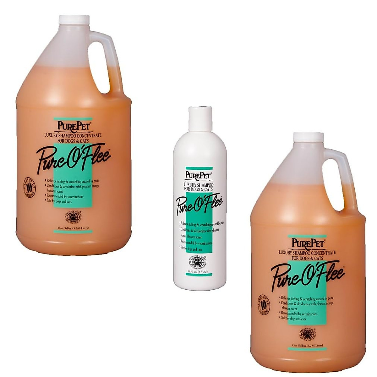 PUREPET Pure O'Flee Dog and Cat Conditioning Shampoo Concentrate Dilutes 10 to 1 (1 Gallon)