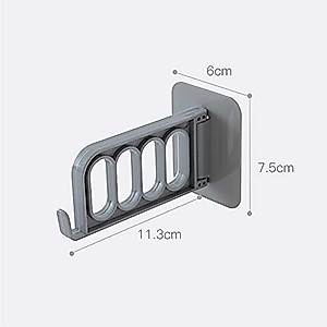 Wall-Mounted Hanger Hook, No Hole Punching No Trace Installation, Foldable 4-Hole Hook Rack, Saving Space, Kitchen and Bedroom Door Hook, Hanging Storage Rack