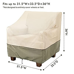Bestalent Patio Furniture Covers Waterproof Clearance,Lawn Outdoor Deep Seat Chair Covers Fits up to 31.5 W x33.5 D x 36 H inches 2Pack