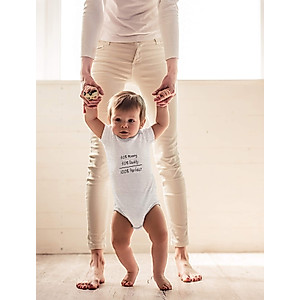 Crazy Bros Tee's 50% Mommy, 50% Daddy, 100% Baby Bodysuit Funny Cute Boy Girl Infant Outfit Adorable Romper (Newborn, Heather Grey)