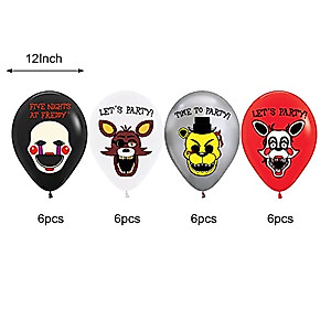 24pcs Five Nights at Freddy balloons, Five Nights at Freddy theme party supplies,Five Nights at Freddys Birthday Supplies Springtrap supplies Children's birthday party balloons