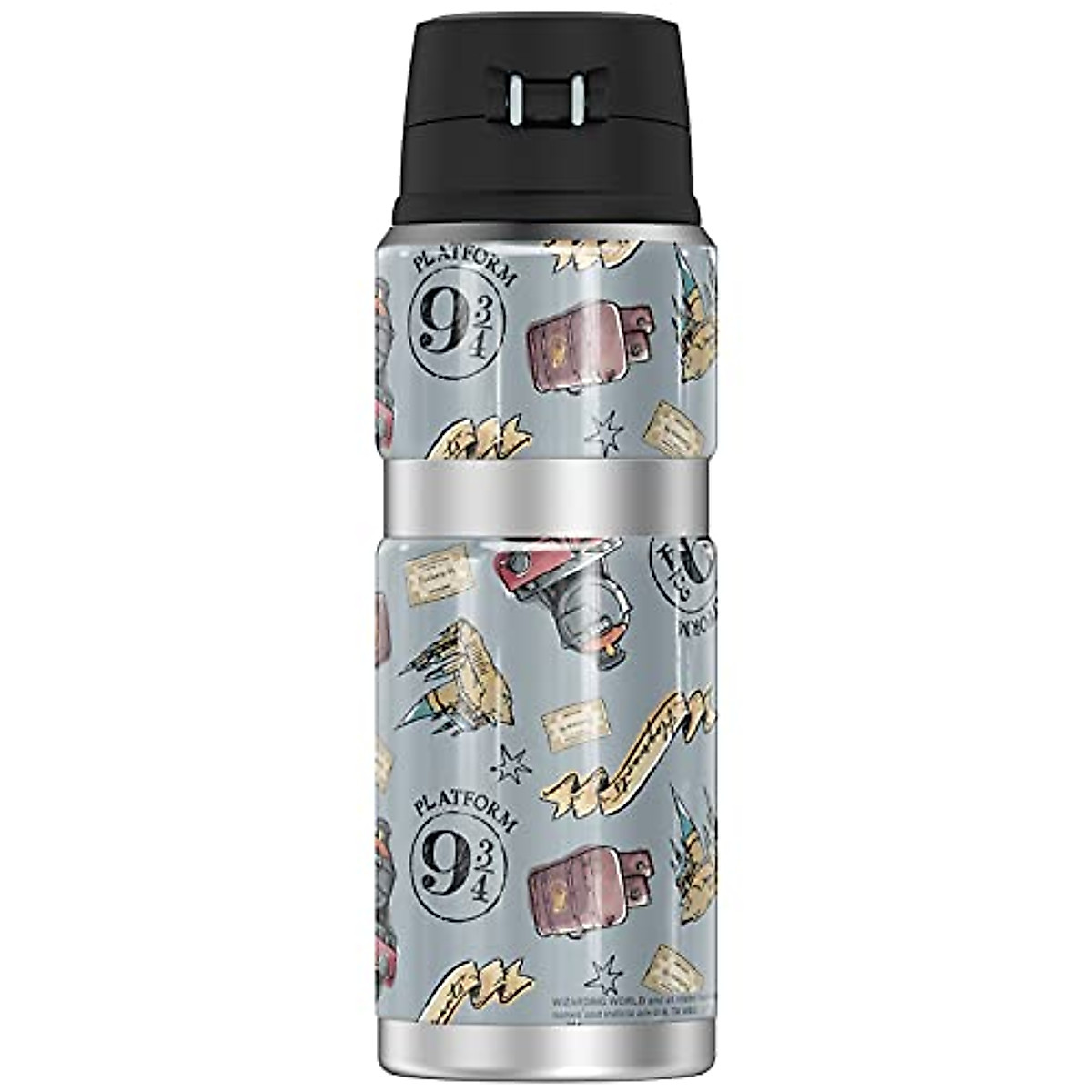Harry Potter Watercolor Hogwarts Express Pattern THERMOS STAINLESS KING Stainless Steel Drink Bottle, Vacuum insulated & Double Wall, 24oz