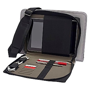 Broonel Grey Leather Laptop Messenger Case - Compatible with HP EliteBook 835 G9 13" Touch WUXGA Laptop